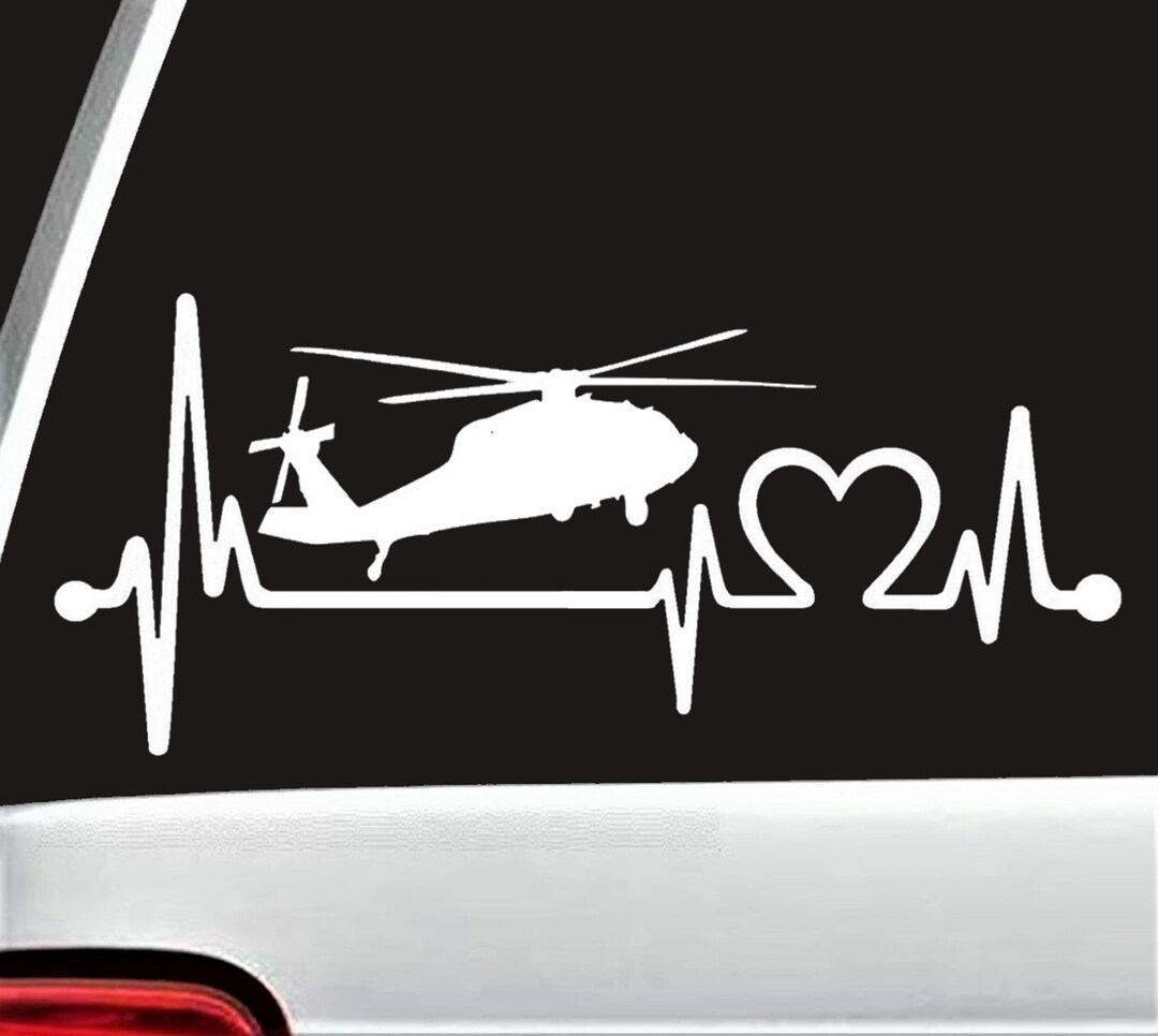 Custom Helicopter Heartbeat Lifeline Decal Sticker - Etsy