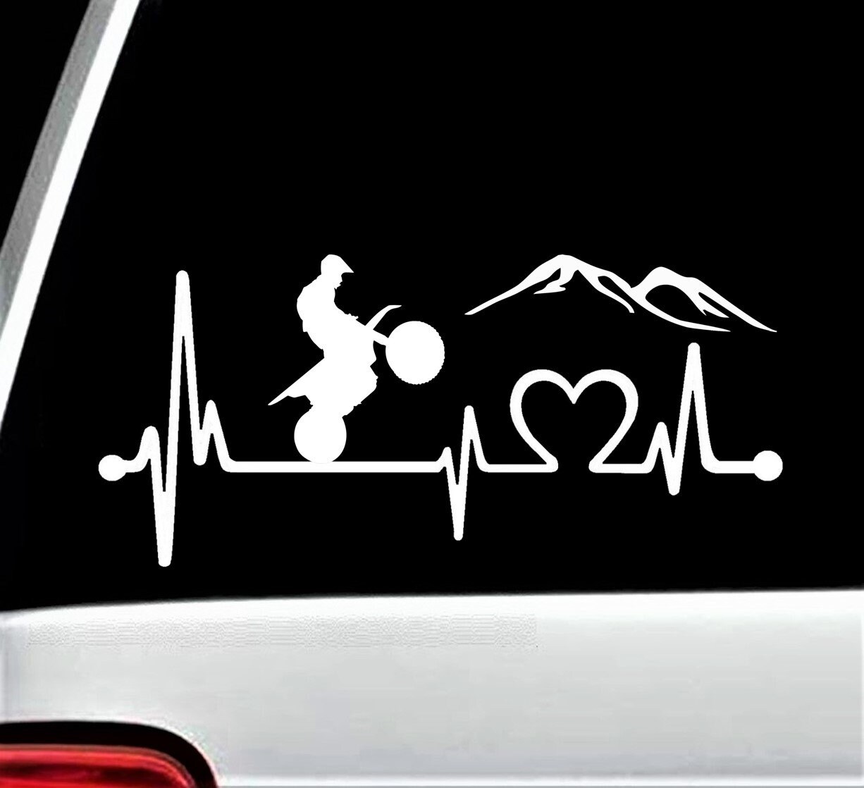 Dirt Bike Motorcycle Racing Heartbeat Lifeline Decal Sticker | Etsy