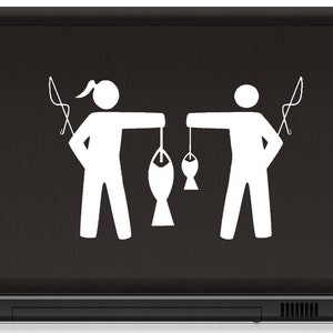 Girl and Guy Funny Fishing Decal Sticker for Car Window L1044 - Etsy