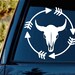 Circle Arrow Cow Skull Decal Sticker | Southwestern Art Decor | BG 780 ...