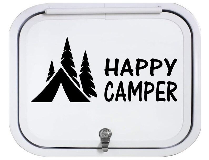 Happy Camper Decal Happy Camper Camping Tent Decal Sticker - Etsy