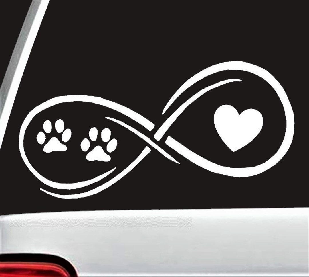 Paws Heart Infinity Dog Cat Decal Sticker for Car Window D1108 - Etsy