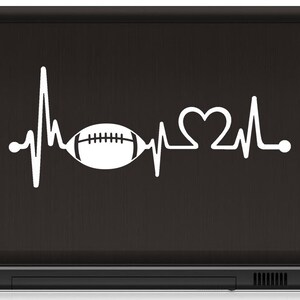 Football Heartbeat Lifeline Decal Sticker for Car Window 8 Inch | BG ...