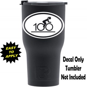 Bicycling Cycling 100 Mile Bike Race Decal Sticker Oval Fitness Club ...