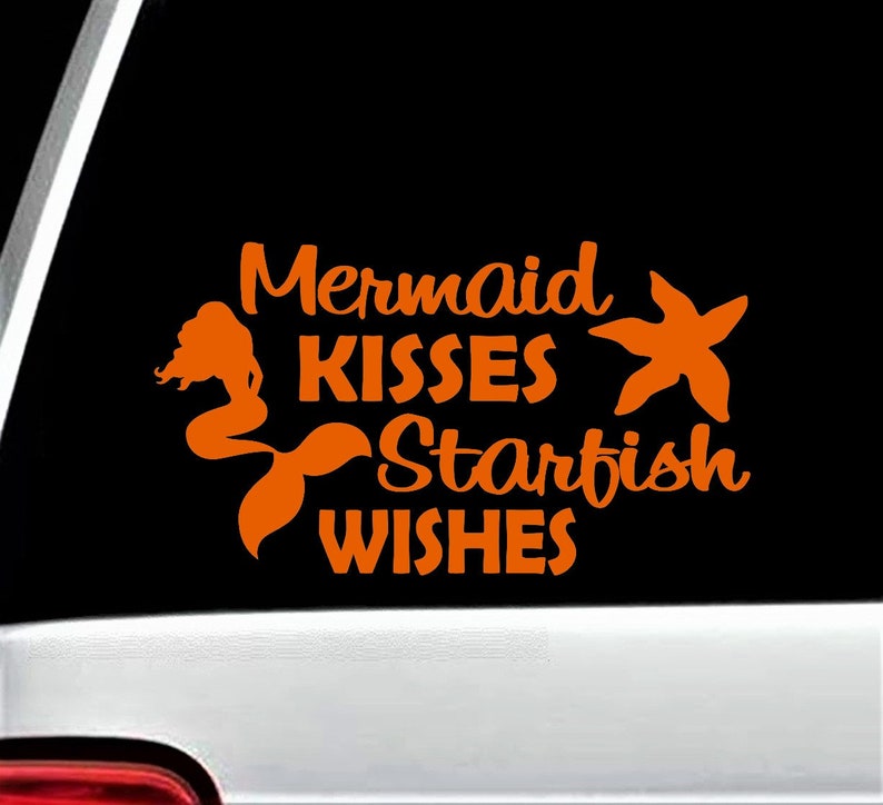 Mermaid Kisses Starfish Wishes Decal for Car Window Mermaid | Etsy