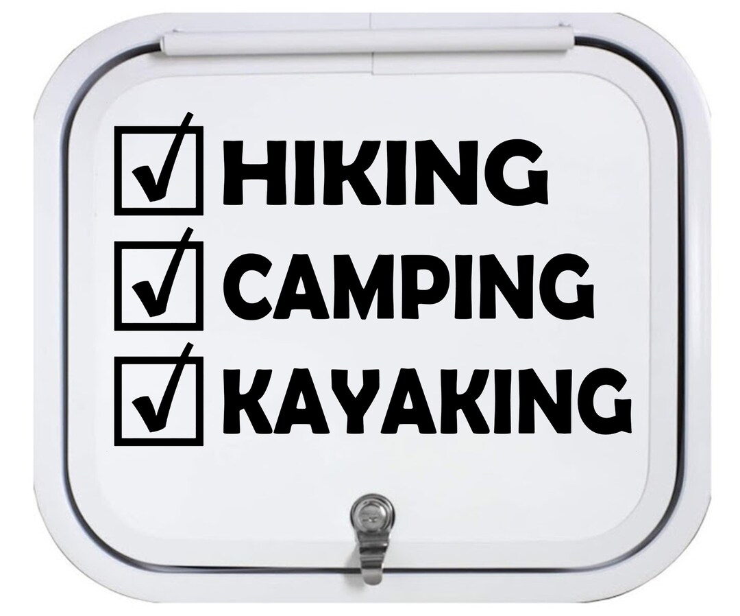 Hiking Camping Kayaking Decal Sticker for Car Window | Outdoors ...