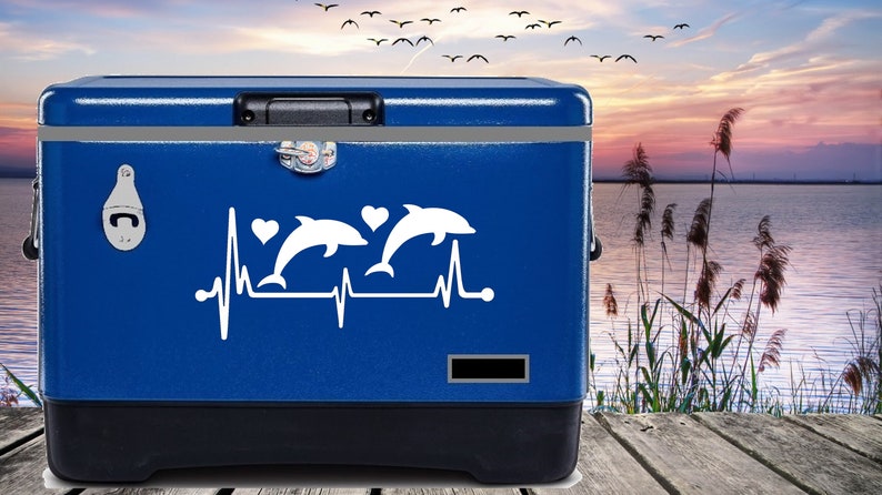 Dolphin Heartbeat Lifeline Decal Sticker for Car Window - Etsy