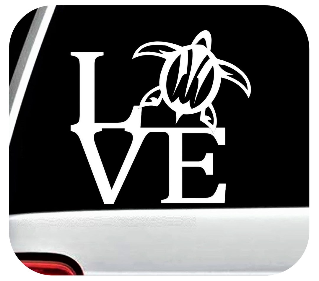 Sea Turtle Decal for Car Window | I Love Sea Turtles Sticker - Etsy