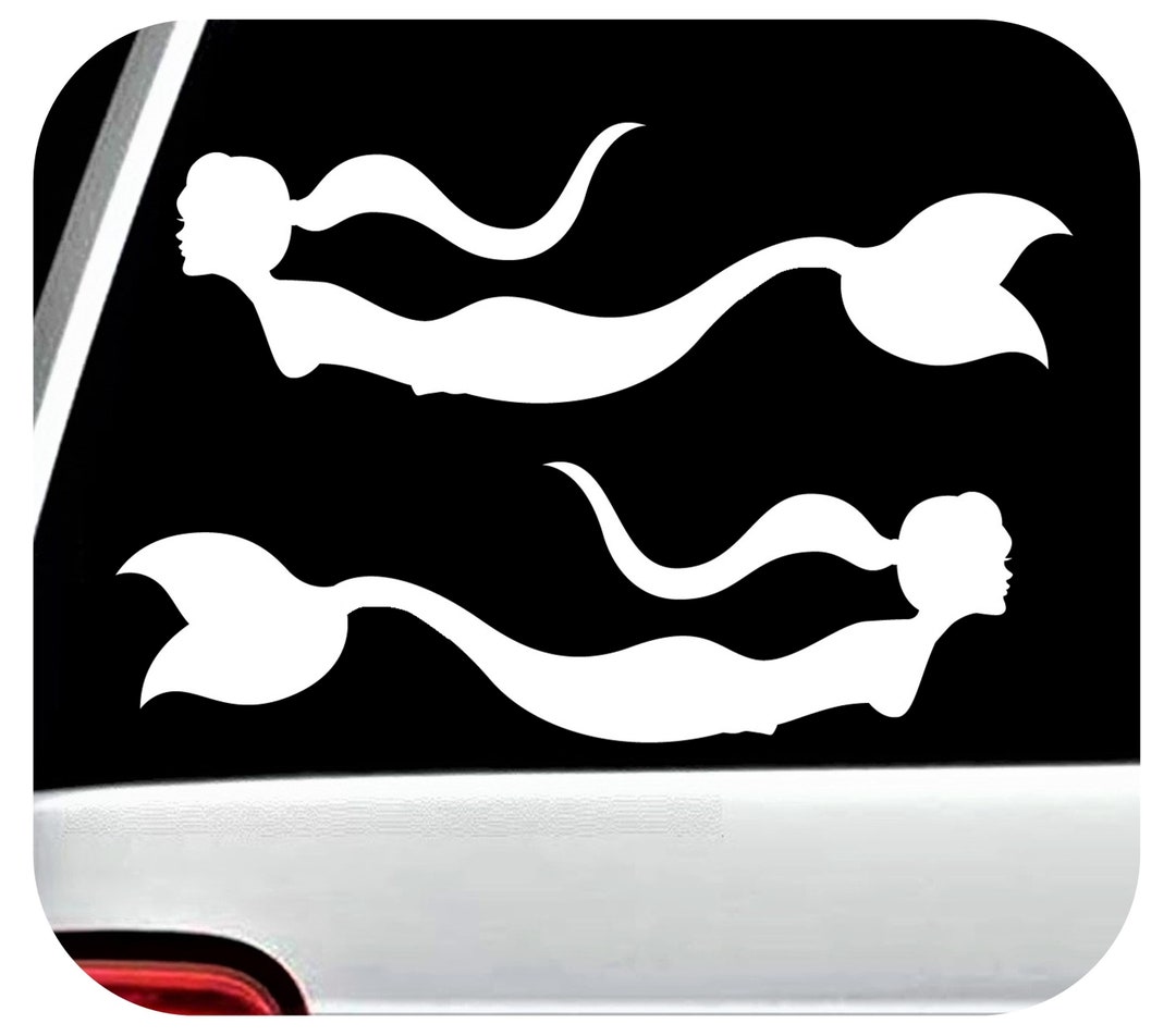 Swimming Mermaids Decal Sticker Set for Car Window | Mermaid Decal for ...