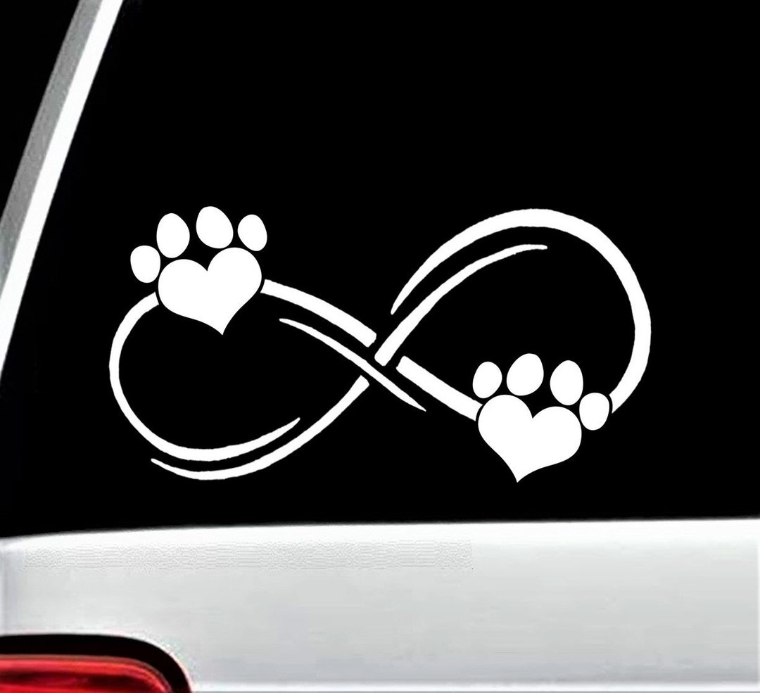 Infinity Paws Heart Decal Sticker for Car Window | Dog Mom | Cat Mom ...