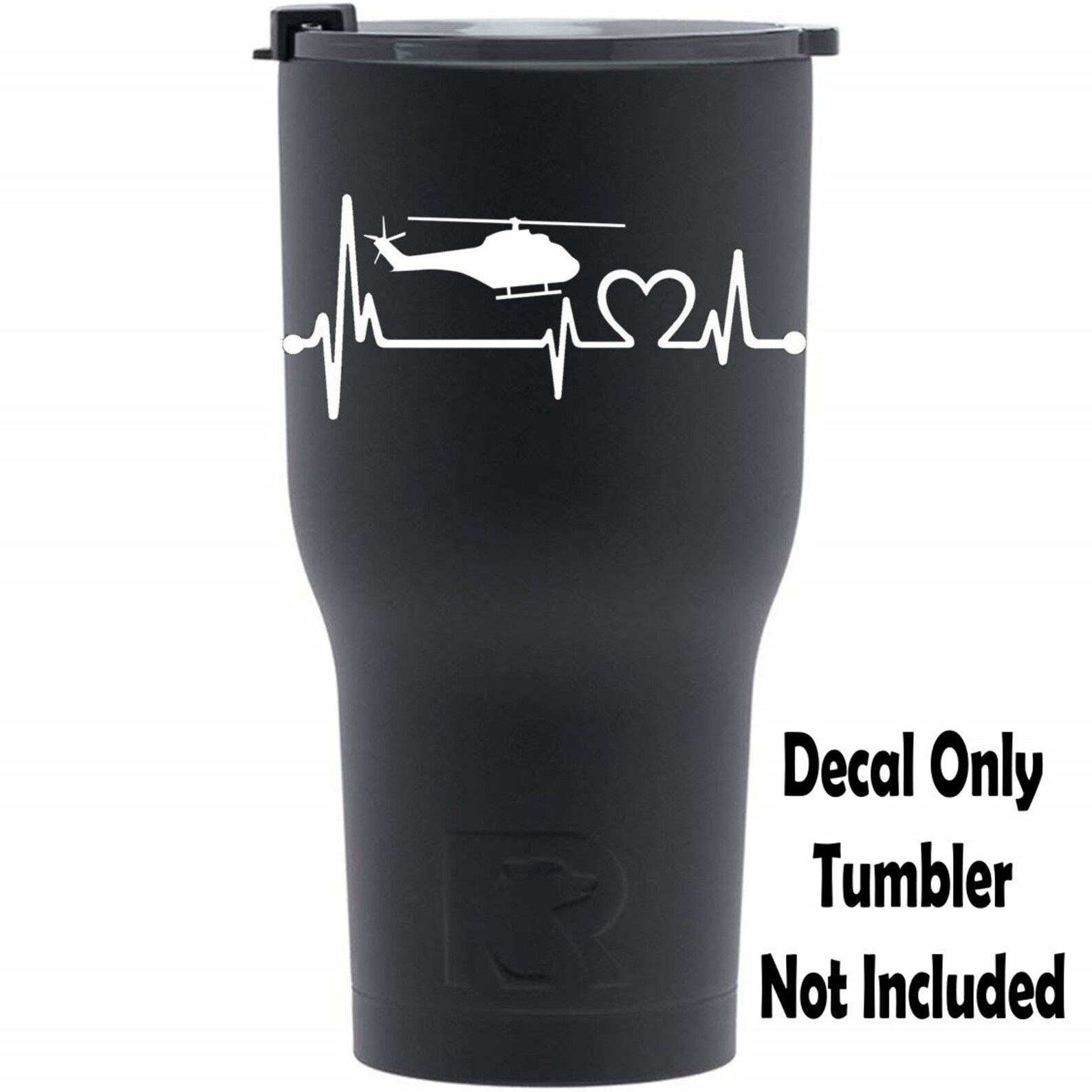 Helicopter Heartbeat Lifeline Decal Sticker Gift for - Etsy