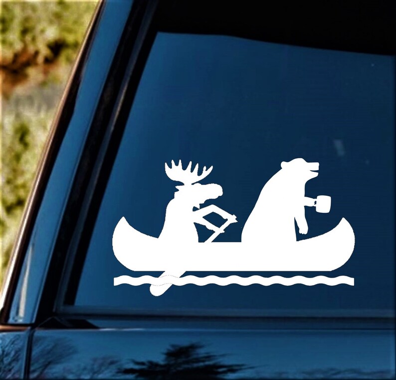 Moose Bear Canoe Camping Decal Sticker for Car Window Outdoors - Etsy