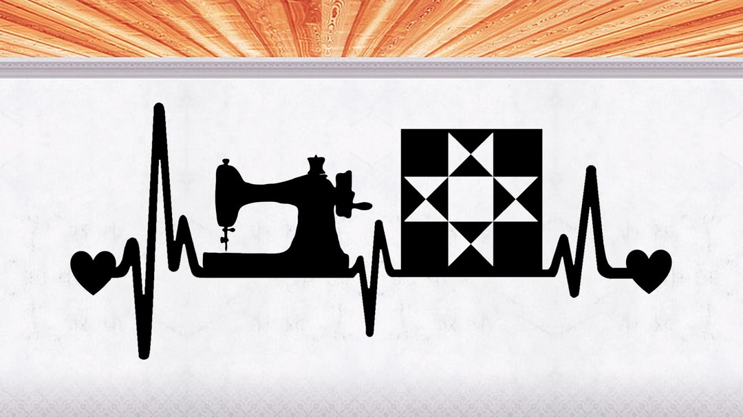 Sewing Machine Quilting Block Heartbeat Ekg Ecg Decal | Sewing Room ...