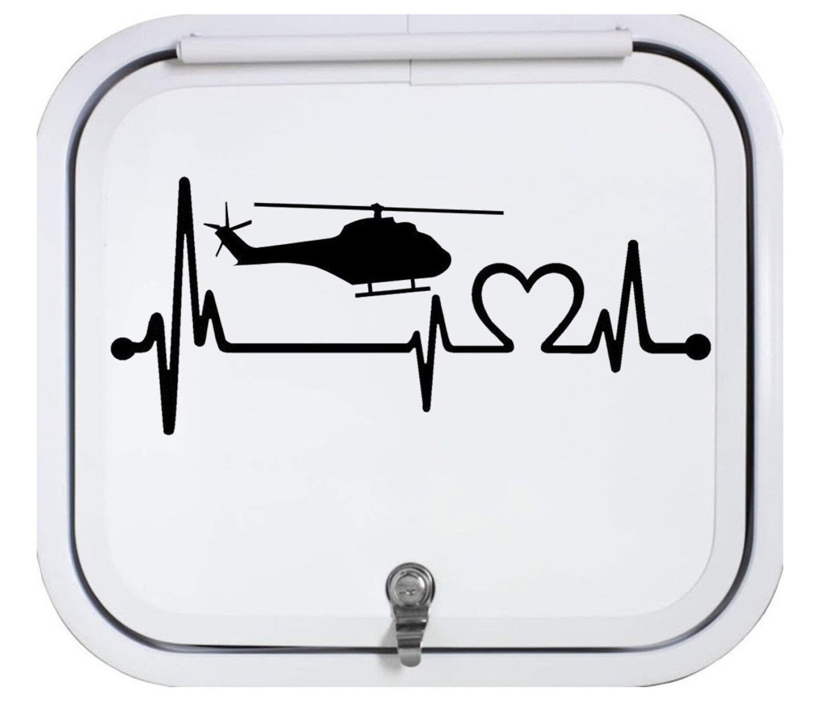 Helicopter Heartbeat Lifeline Decal Sticker Gift for - Etsy