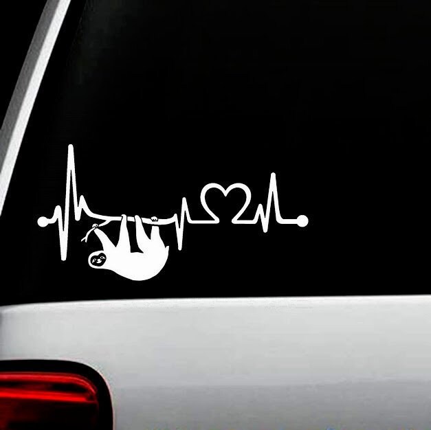 Sloth Decal for Car Window Heartbeat Infinity Sticker Set - Etsy