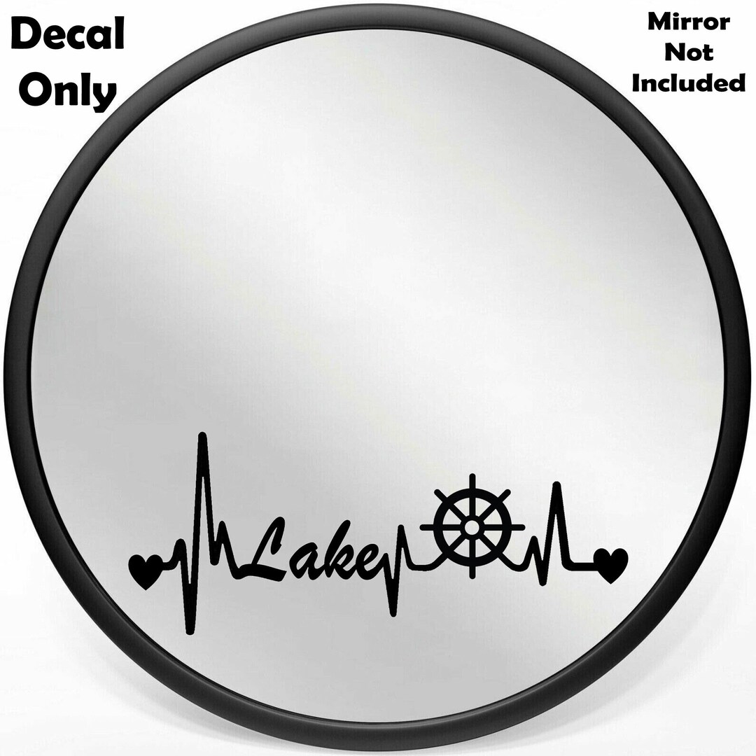 Lake Boat Captains Wheel Decal | Lake Lifeline Heartbeat Sticker for ...