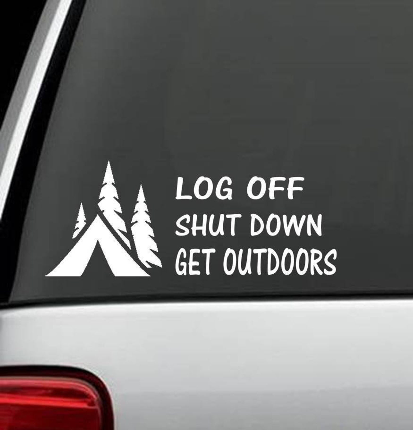 Camp Camper Camping Log off Shut Down Get Outdoors Tent Decal - Etsy