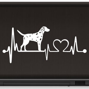 Dalmatian Decal for Car | Dalmatian Heartbeat Dog Decal Sticker ...