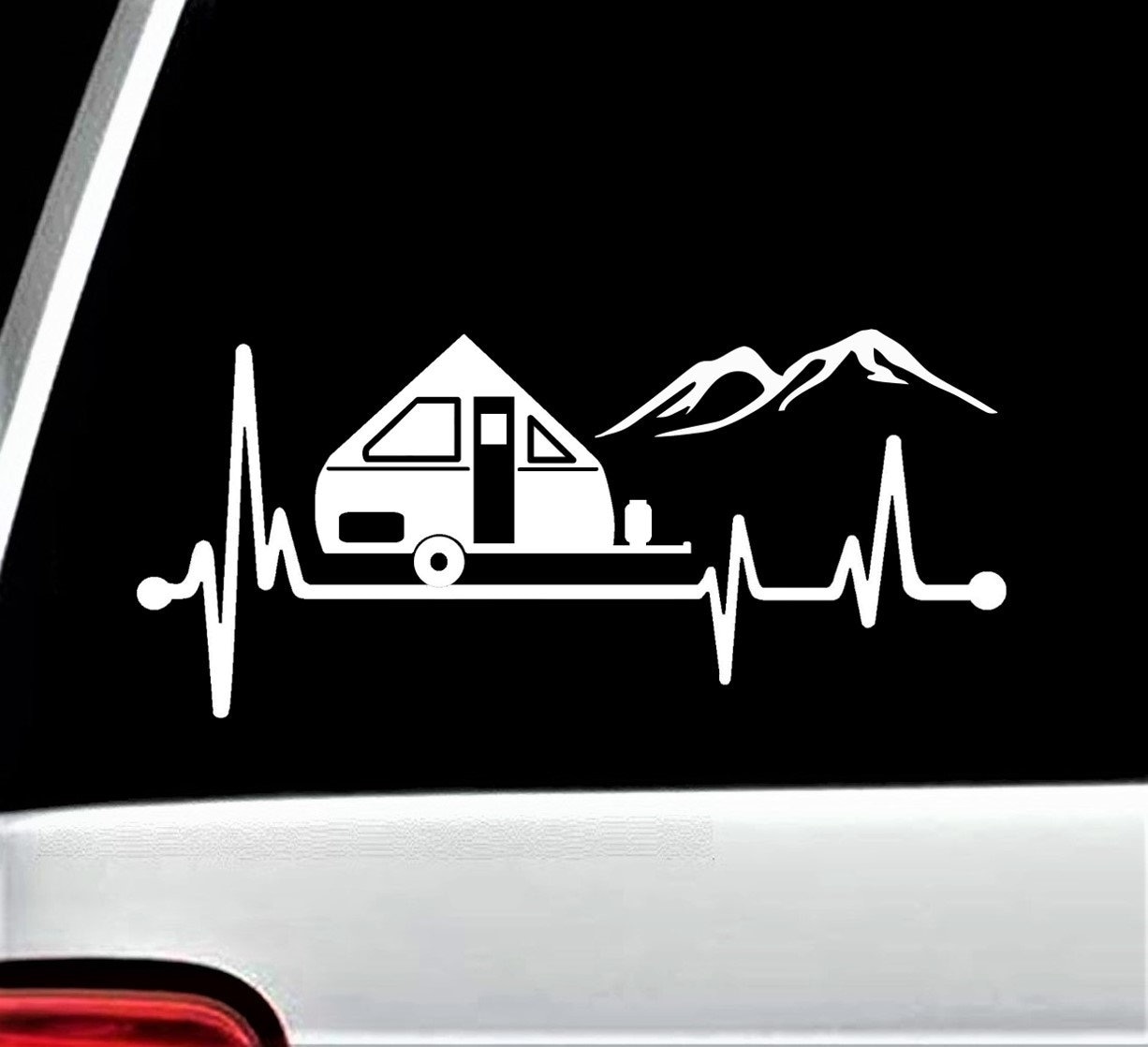 A Frame Camper Heartbeat Lifeline Decal Sticker for Car Window 8.0 Inch ...