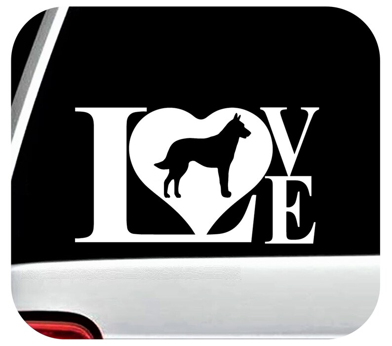 Malinois Mama Dad Heartbeat Lifeline Infinity Decal Sticker Set for Car ...