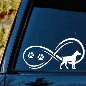 Doberman Pinscher Infinity Dog Decal Min Pin Sticker for Car Truck SUV ...