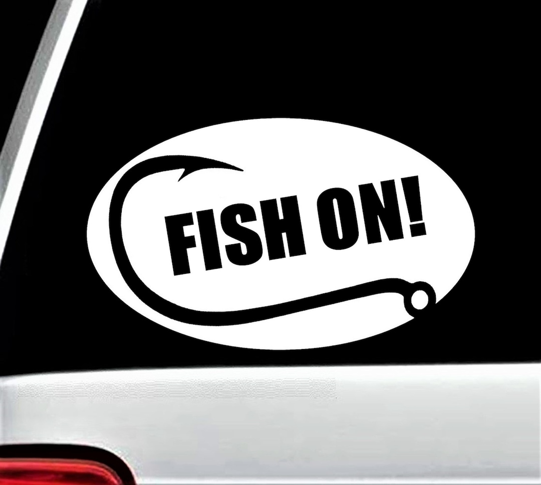 Fish on Decal | Fishing Decal Sticker for Car | Fishing Gifts | Gifts ...