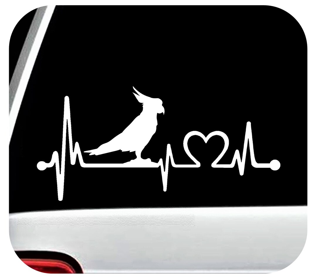 Bird Parrot Decal | Parrot Macaw Heartbeat Lifeline Sticker for Car ...