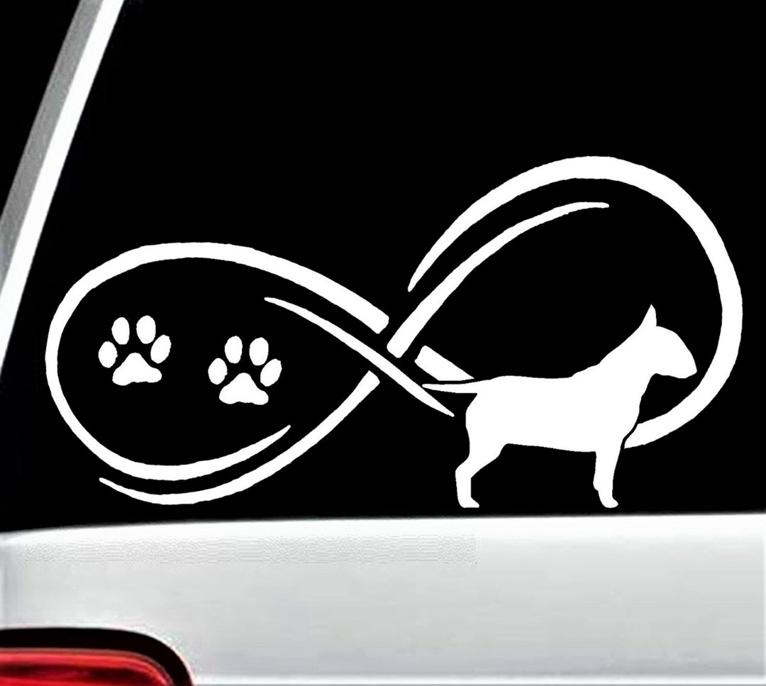 Bull Terrier Infinity Dog Decal Sticker for Car Truck SUV Van Window or ...