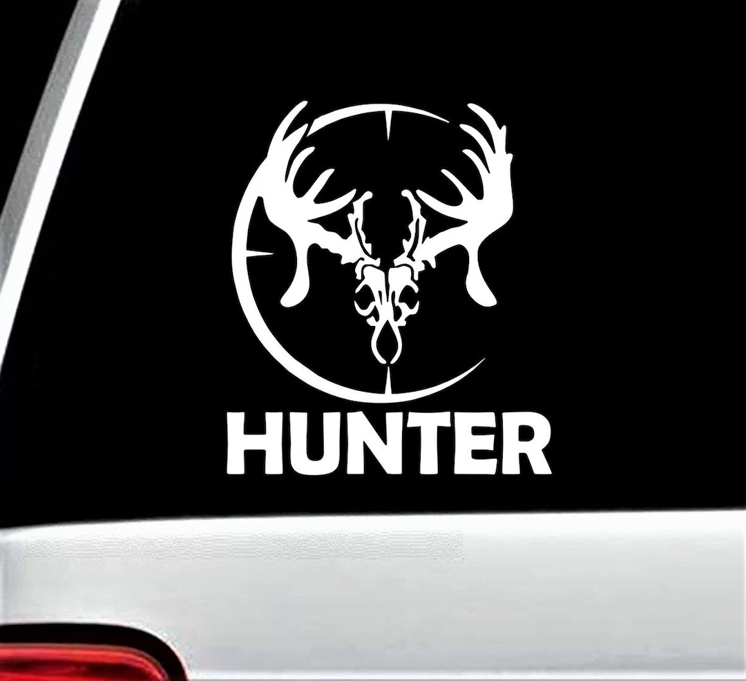Hunter Rack Antlers Decal Sticker for Car Window 6 Inch BG 205 Deer ...