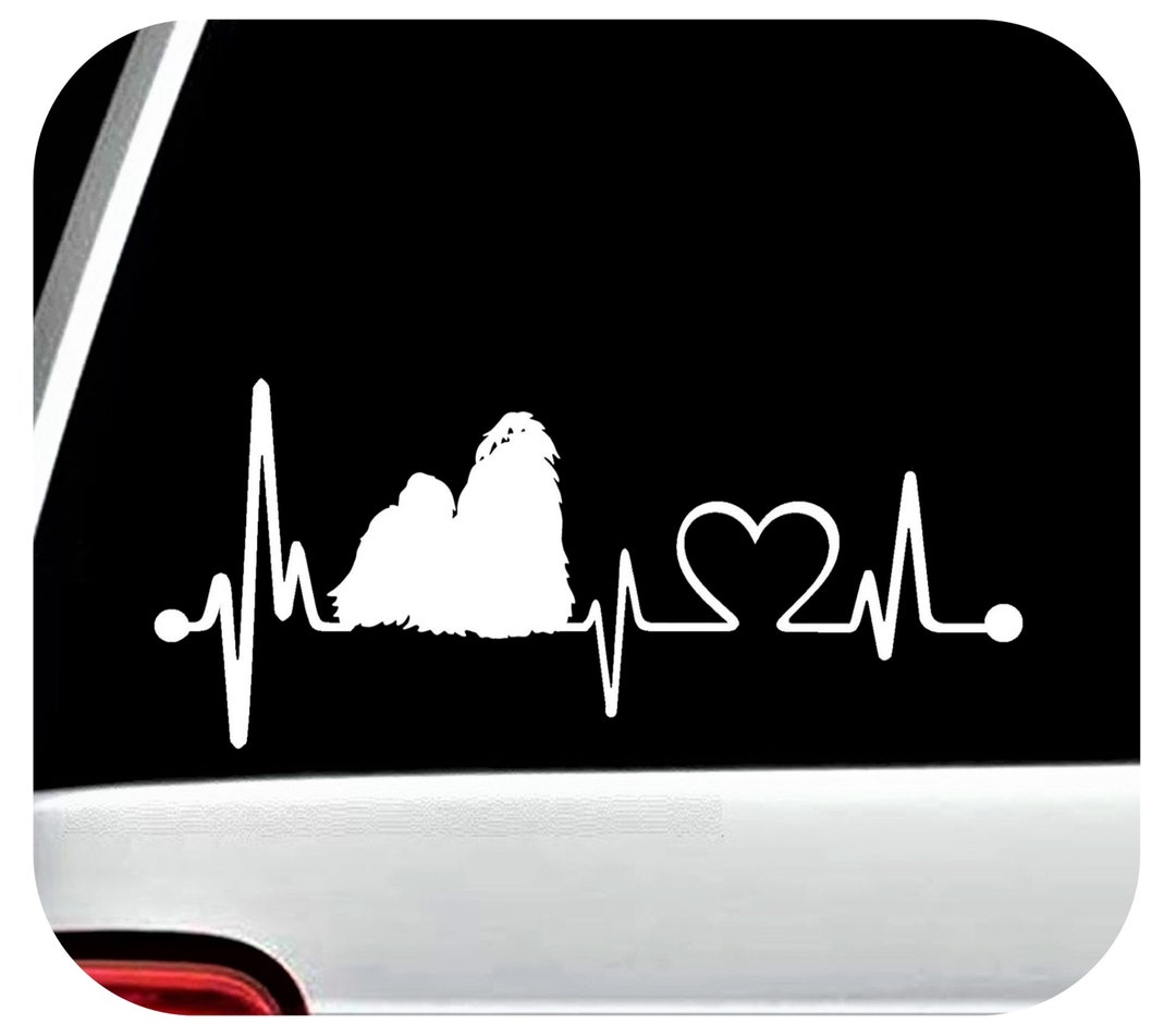 Shih Tzu Heartbeat Dog Decal Sticker K1043 - Etsy