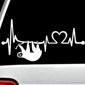 Sloth Decal for Car Window Heartbeat Lifeline Decal Sticker Last One ...