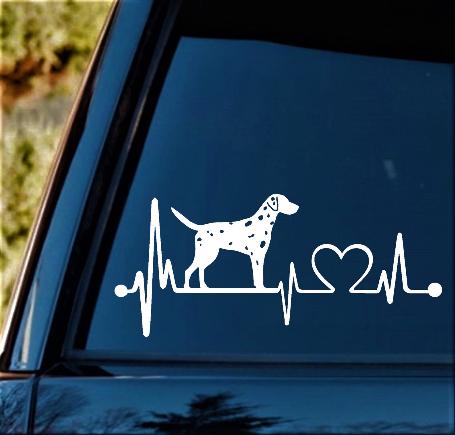 Dalmatian Decal for Car Dalmatian Heartbeat Dog Decal - Etsy