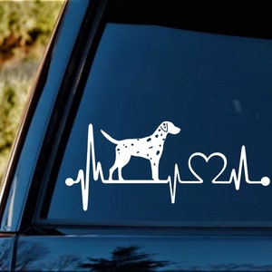 Dalmatian Decal for Car | Dalmatian Heartbeat Dog Decal Sticker ...
