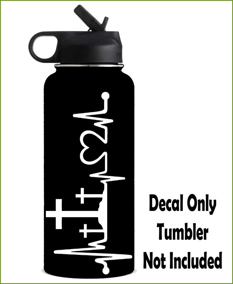 Jesus Three Crosses Heartbeat Decal | Christian Cross Lifeline Sticker ...
