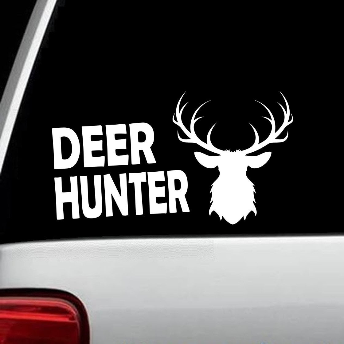 Deer Hunter Decal Sticker for Car Window | Deer Antlers Decal Sticker ...