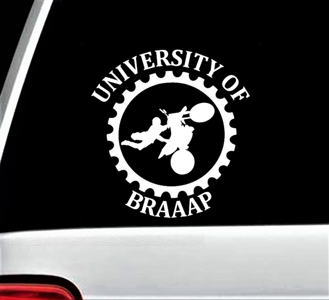 University of Braap Dirt Bike Motorcycle Racing Decal Sticker for Car ...