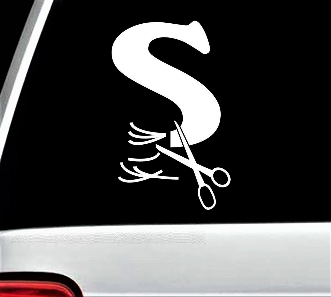 Letter S Scissors Hair Stylist Hairdresser Hairstylist Decal Sticker ...