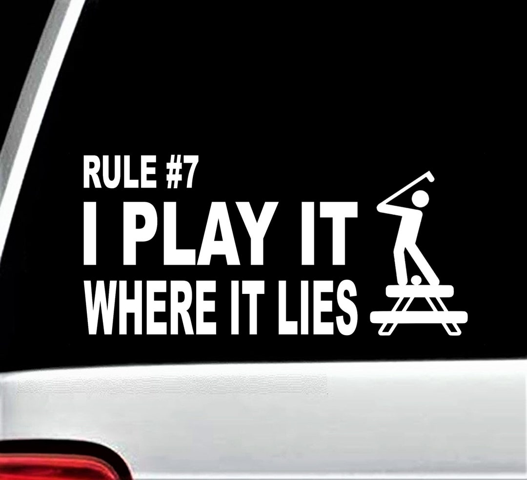 Funny Golf Decal | Golf Rules Decal for Car Window | Golfing Decal ...