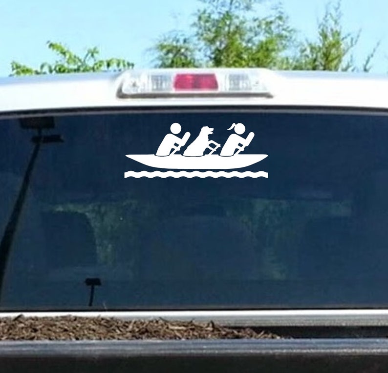 Kayak Decal Sticker With Dog for Car Window | Kayaking With Dog Decal ...
