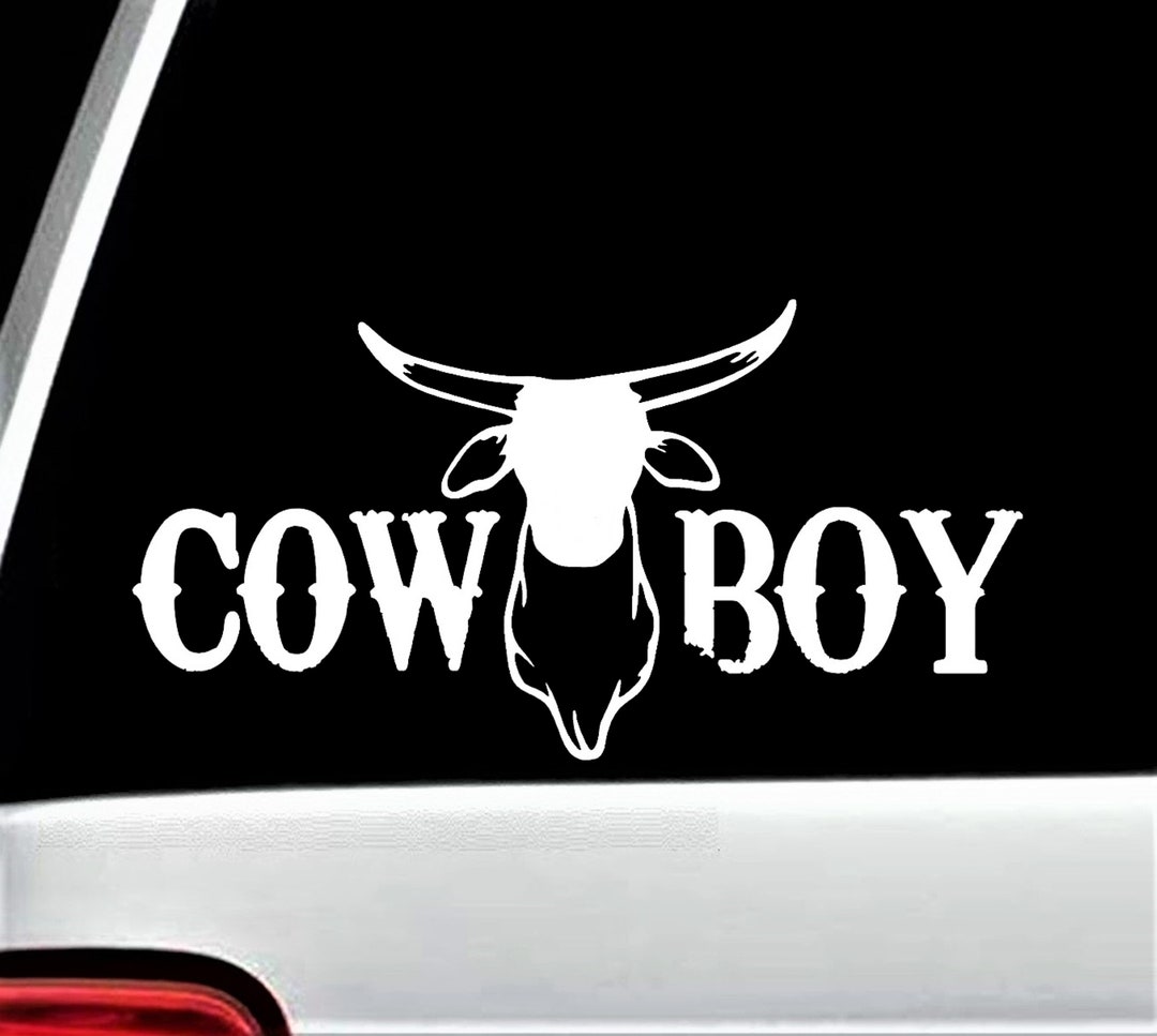 Cowboy Rodeo Decal | Bull Steer Head Longhorn Sticker for Car Window ...