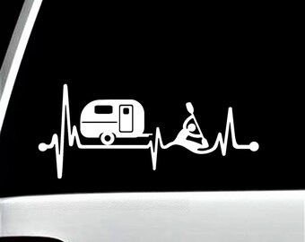 Camper Travel Trailer Heartbeat Lifeline Decal Sticker for Car | Etsy