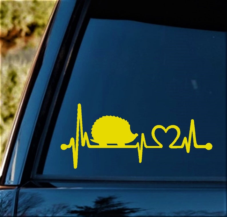 Hedgehog Heartbeat Lifeline Decal Sticker for Car F1083 | Etsy