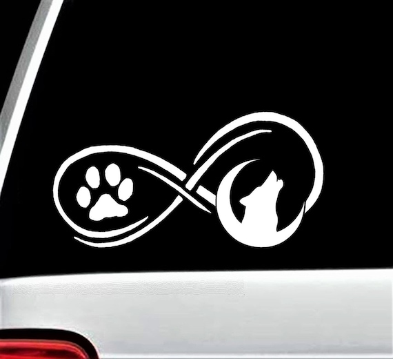 Howling Wolf Infinity Moon Paw Decal Sticker for Car Window | Etsy