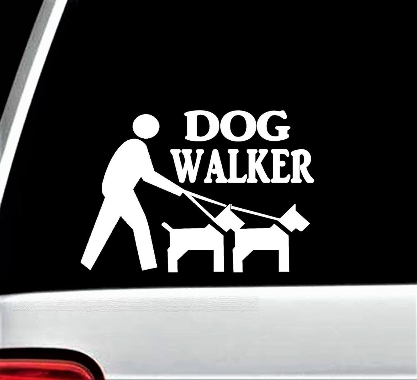 Dog Walker Decal Sticker for Car Window Girl Dog Walker | Etsy