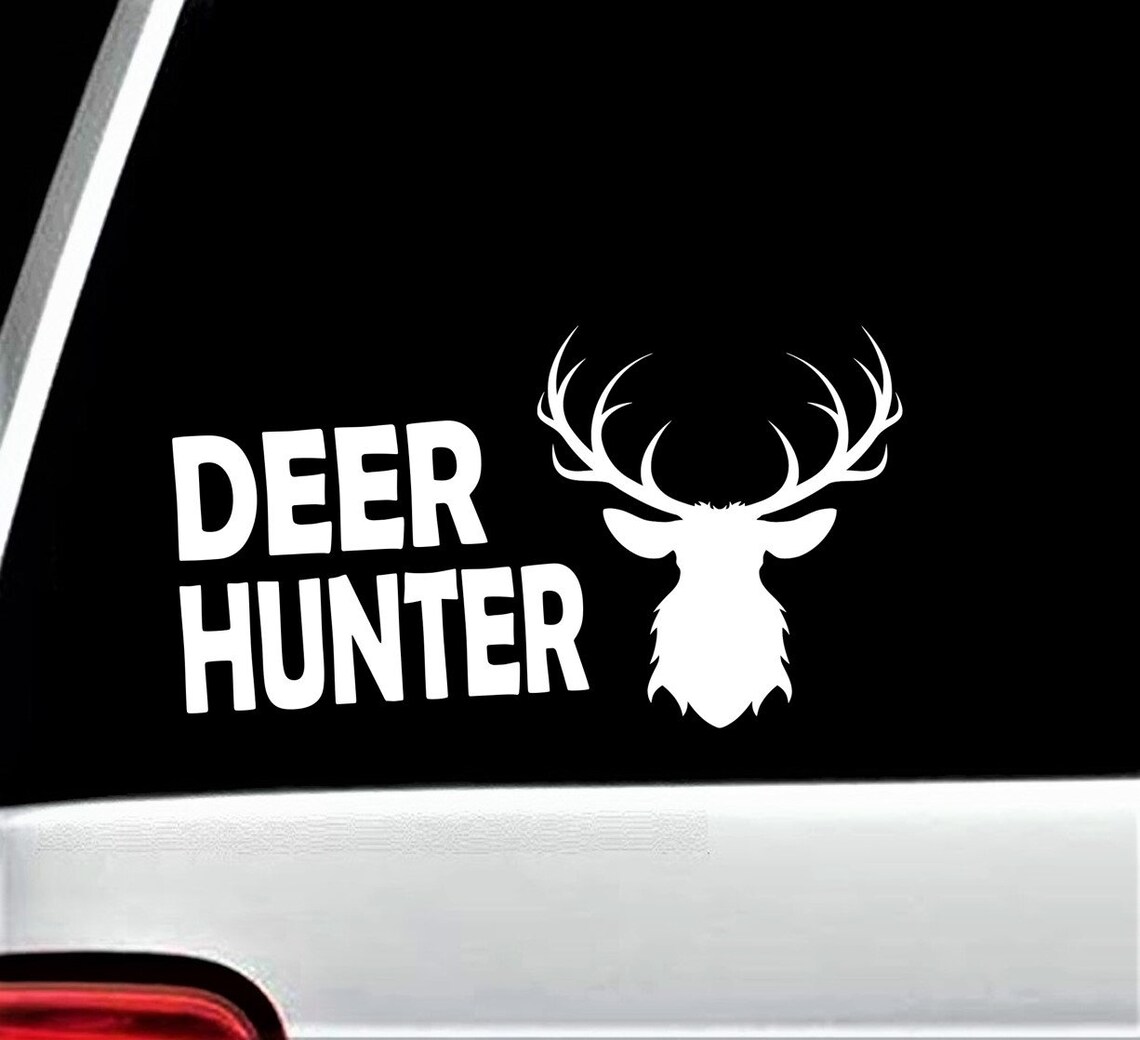 Deer Hunter Decal Sticker for Car Window Deer Antlers Decal - Etsy