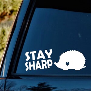 Hedgehog Stay Sharp Decal Sticker for Car Window BG172 - Etsy UK