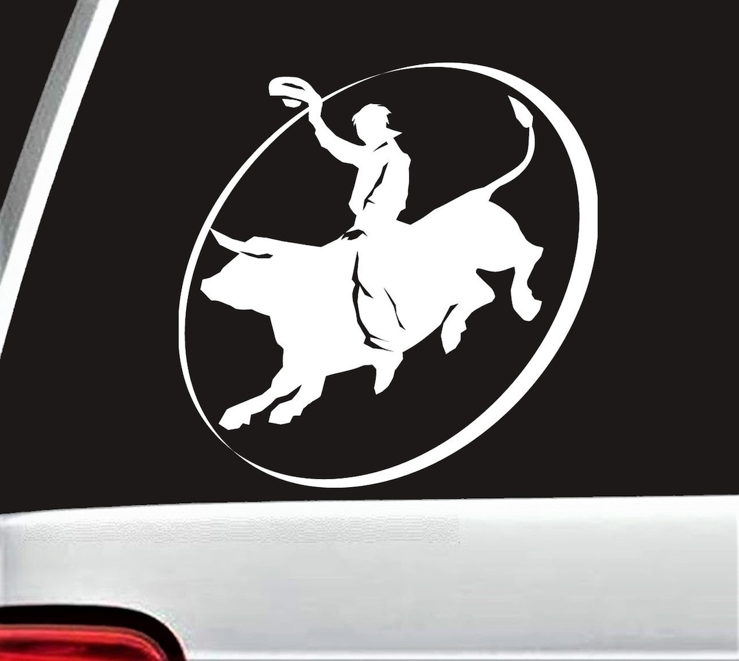 Bull Rider Cowboy Rodeo Decal Sticker for Truck Window SUV Cattle ...