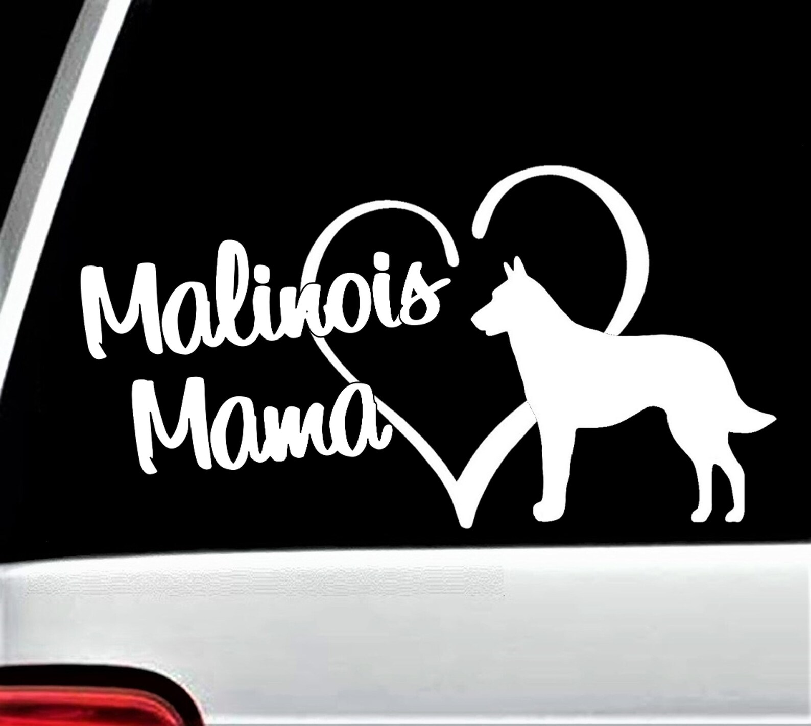 Malinois Mama Dad Heartbeat Lifeline Infinity Decal Sticker Set for Car ...