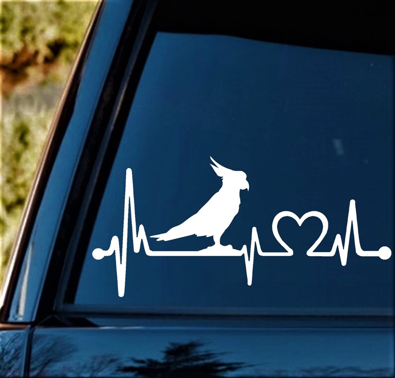 Bird Parrot Decal | Parrot Macaw Heartbeat Lifeline Sticker for Car ...