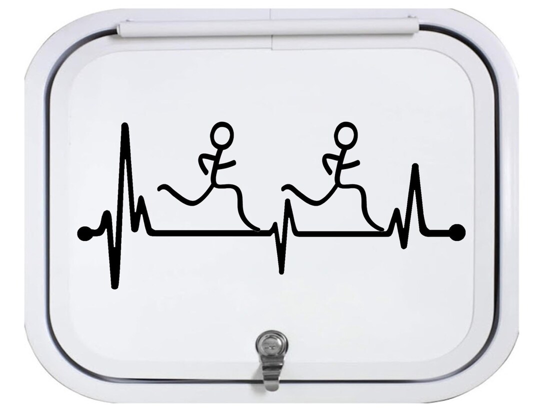 Run Guys Heartbeat Lifeline Decal Sticker | Gift for Runner - Etsy
